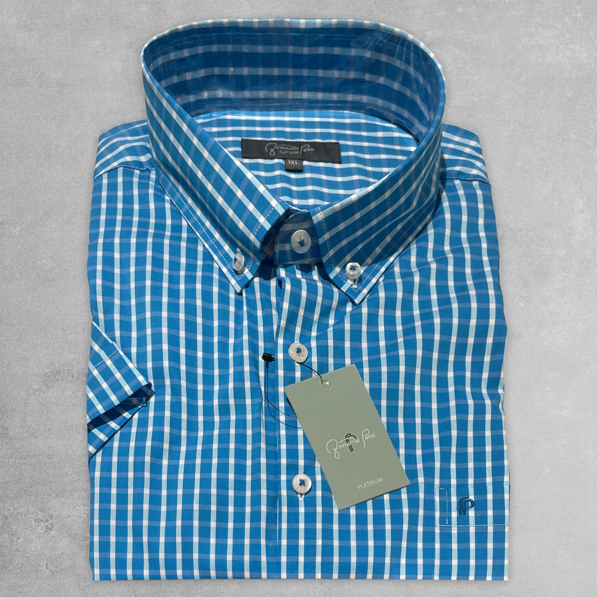 Blue Squares Short Sleeve Shirt – Fernando Pena PR